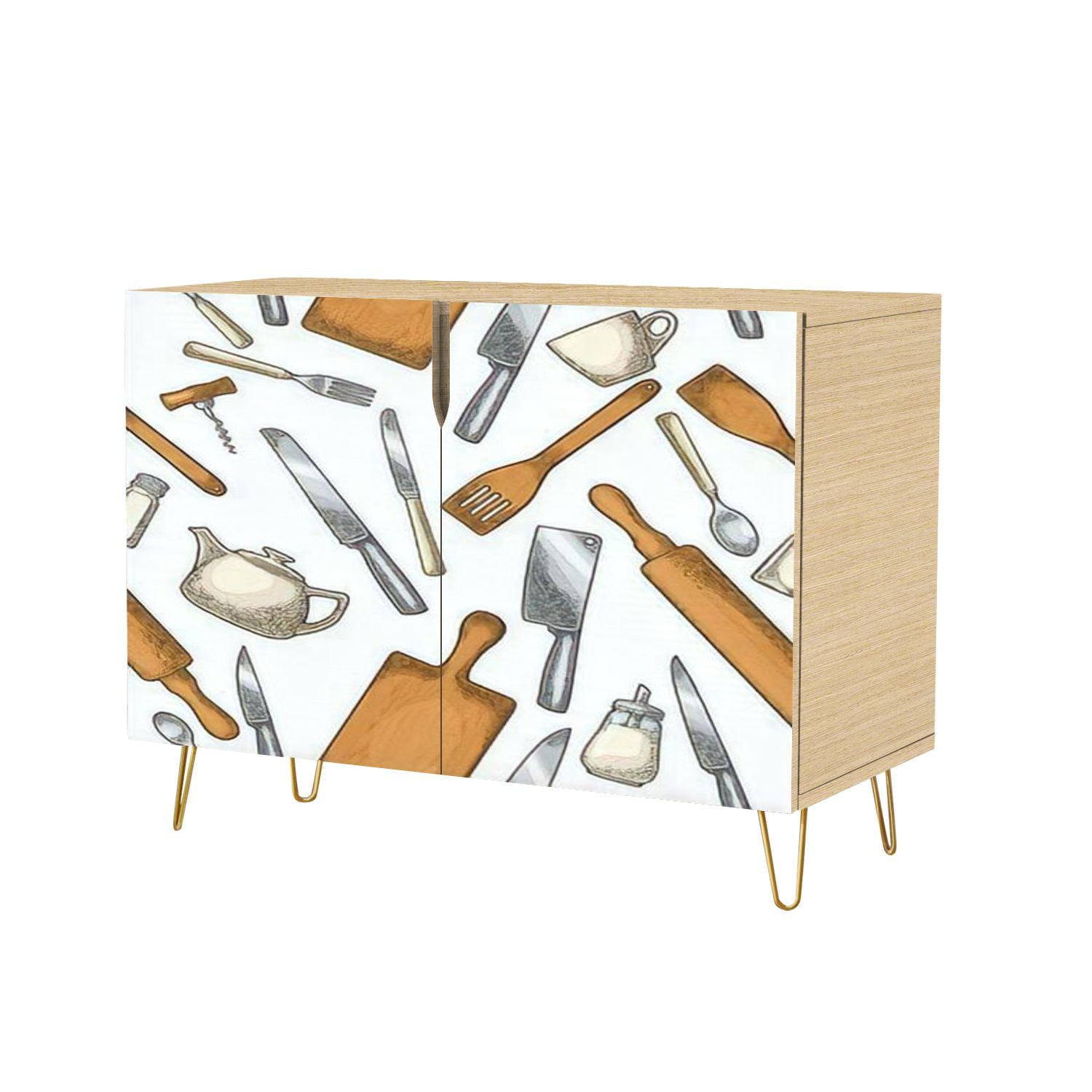 Sideboard Buffet Cabinet with Storage Seamless Kitchen utensils Wood ...