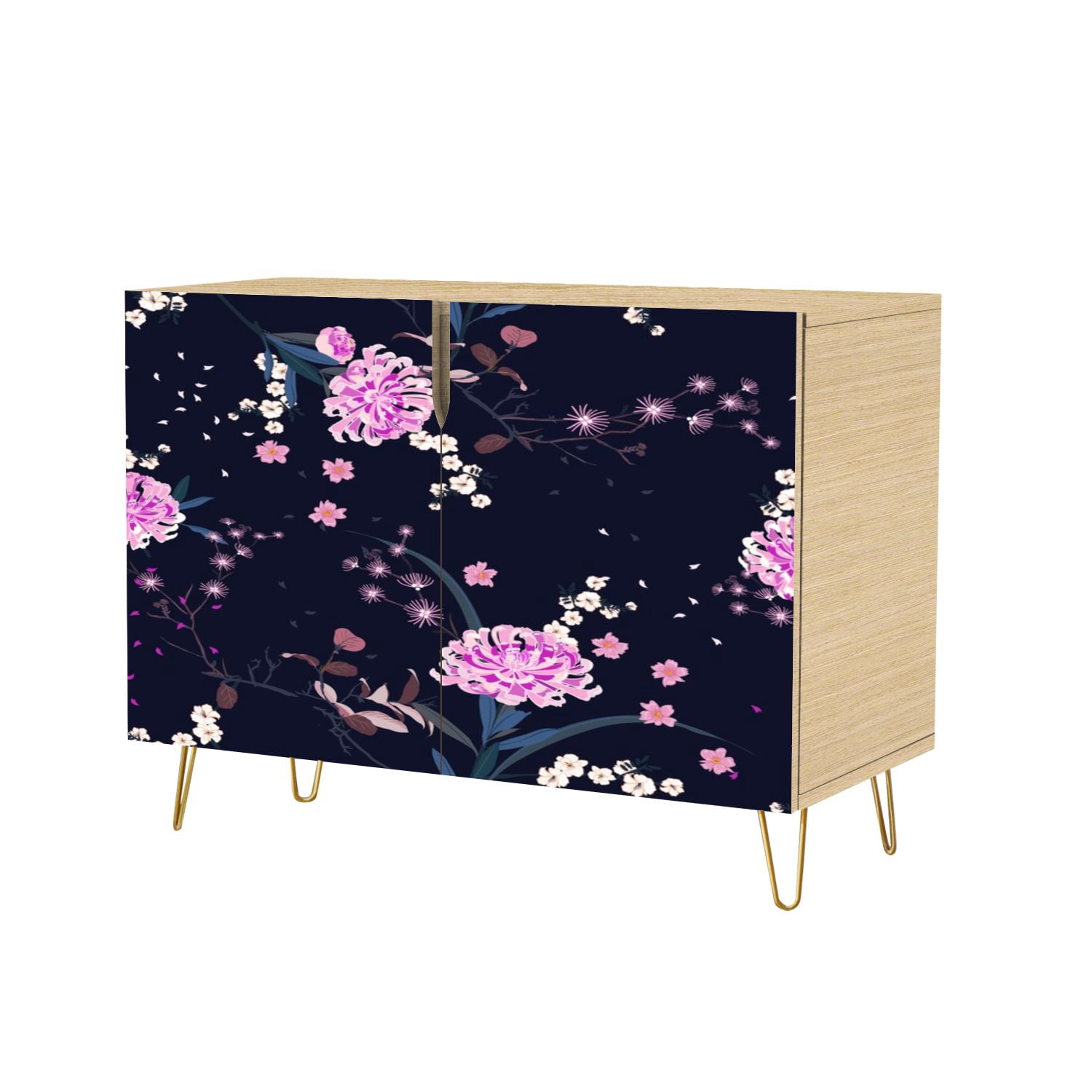 Sideboard Buffet Cabinet with Storage Seamless Oriental garden flower ...