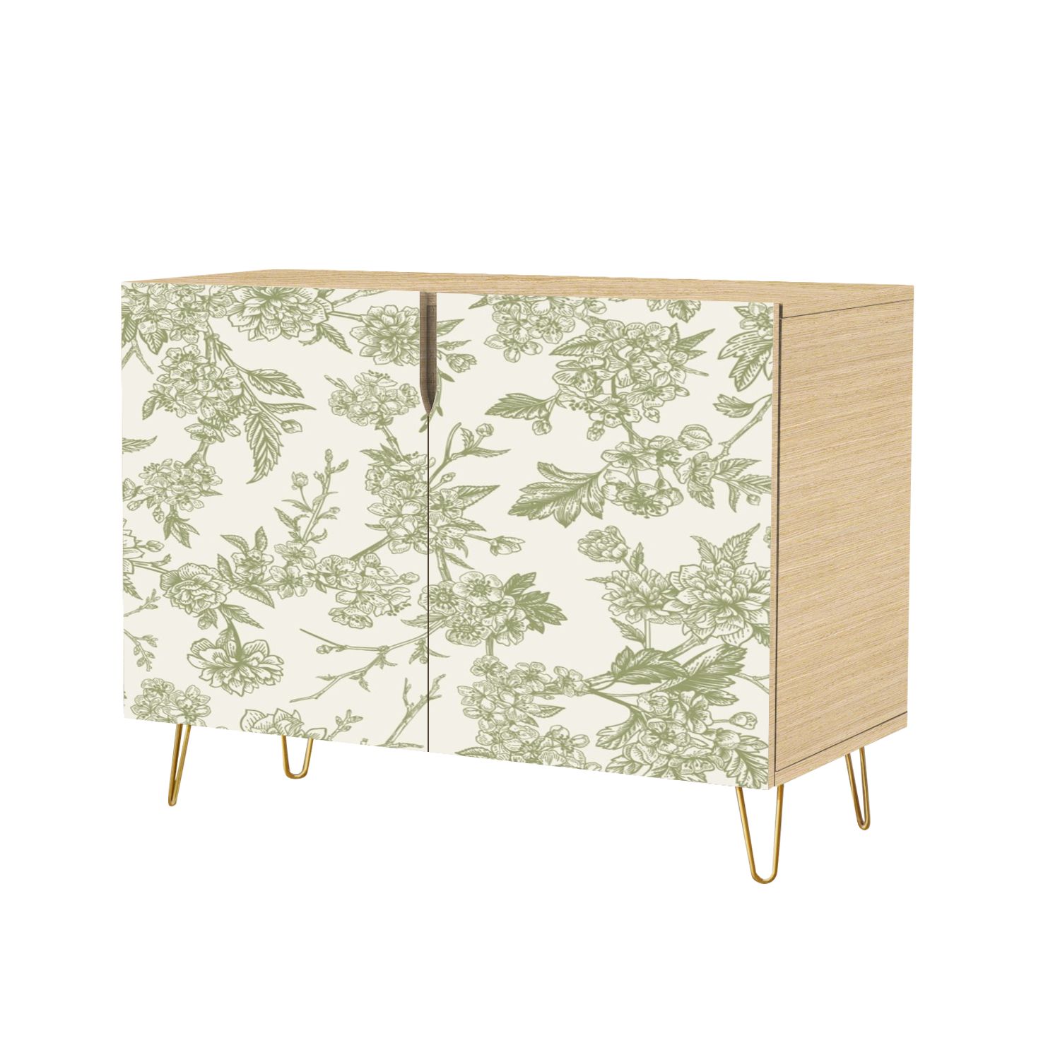 Sideboard Buffet Cabinet with Storage Seamless floral botanical Tree ...