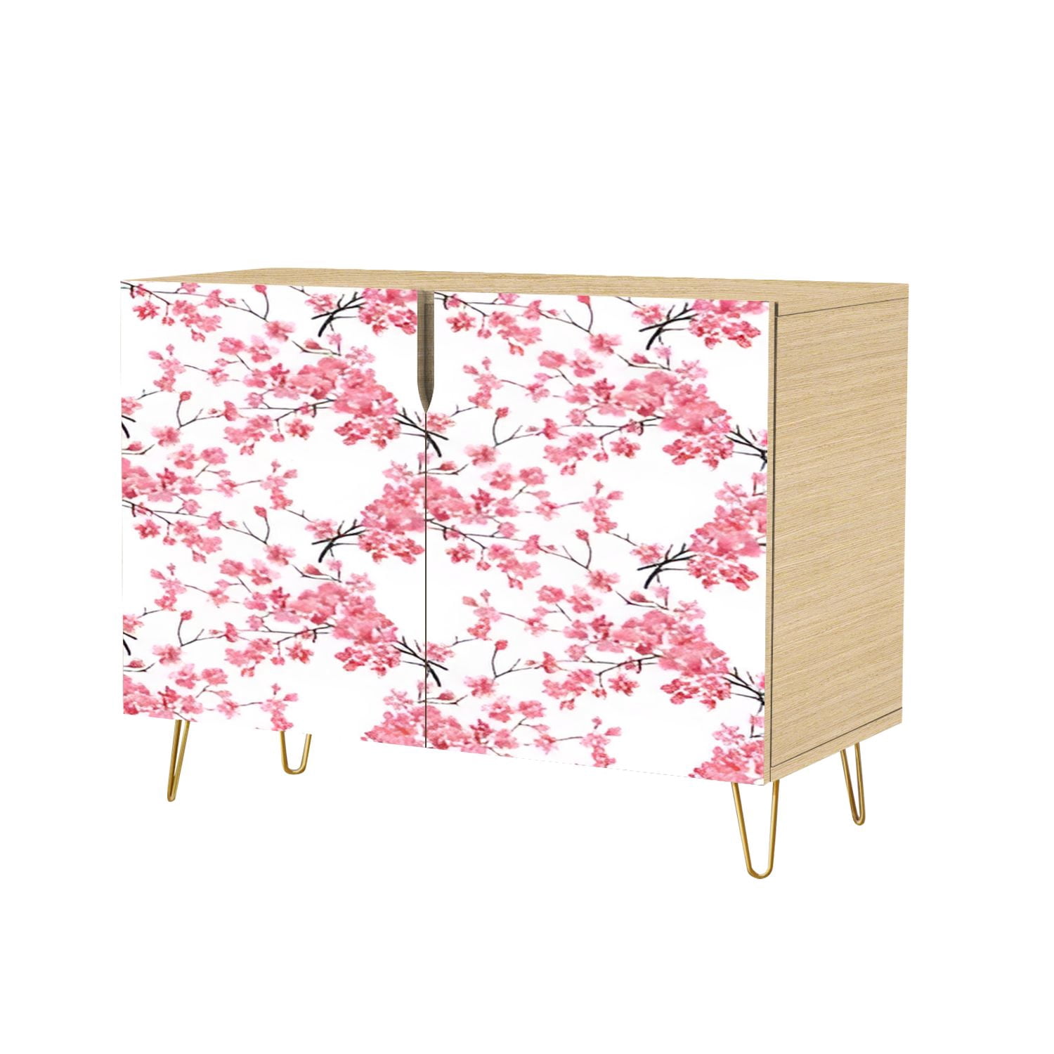 Sideboard Buffet Cabinet with Storage Seamless floral watercolor ...