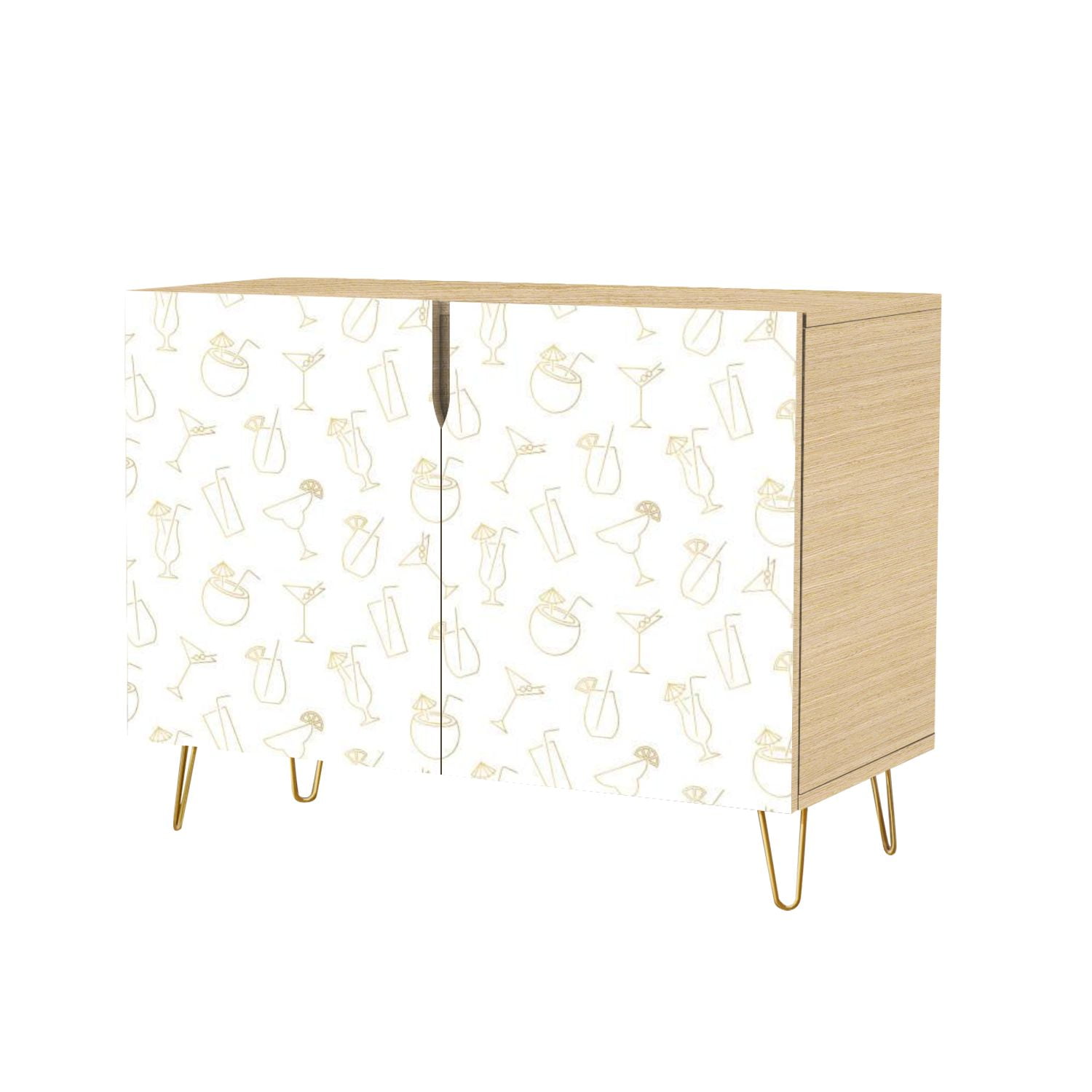 Sideboard Buffet Cabinet with Storage Summer seamless golden beverage cocktail juice ...