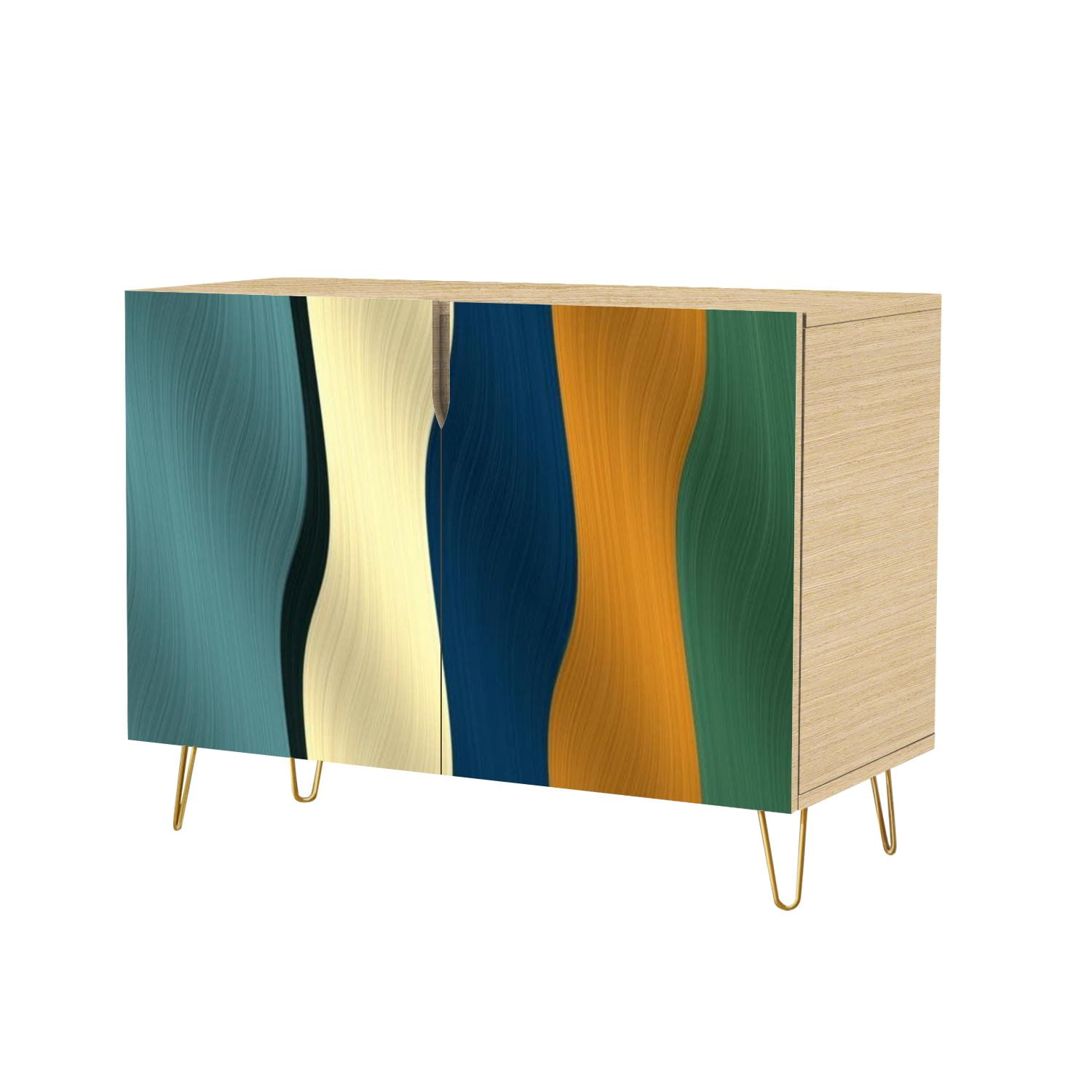 Sideboard Buffet Cabinet with Storage an abstract wavy lines shades ...