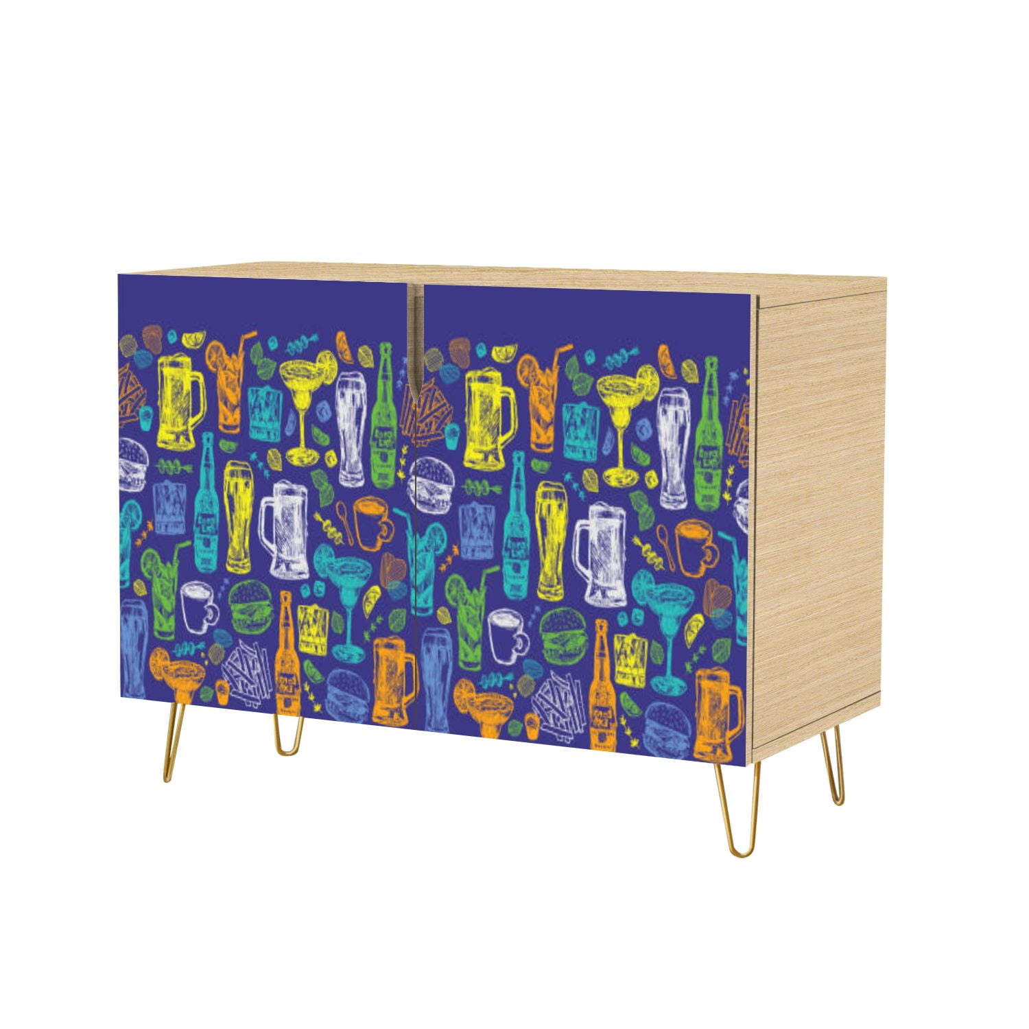 Sideboard Buffet Cabinet with Storage bar cocktails alcoholic drinks ...