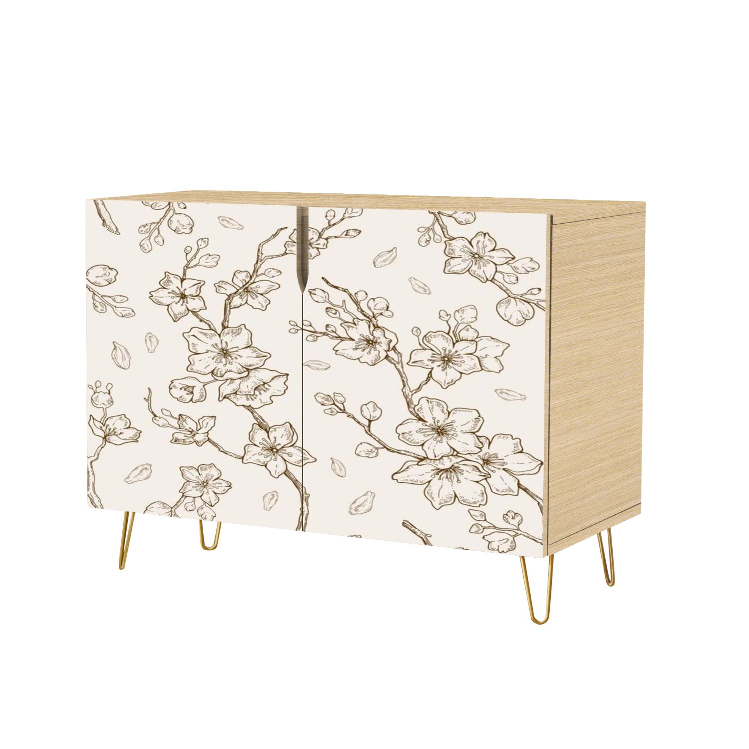 Sideboard Buffet Cabinet with Storage blossom Cherry flower seamless ...