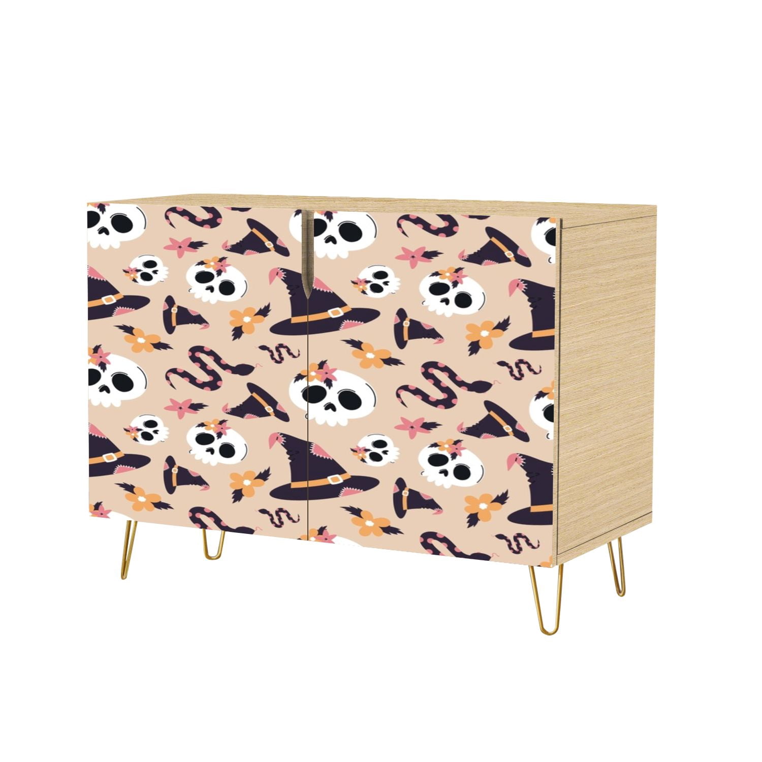 Sideboard Buffet Cabinet with Storage halloween seamless skull snake ...
