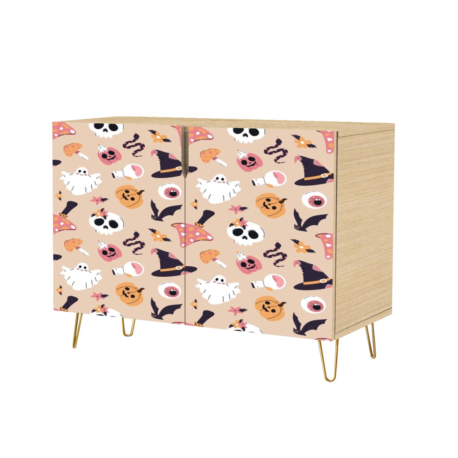 Sideboard Buffet Cabinet with Storage halloween seamless skull snake ...