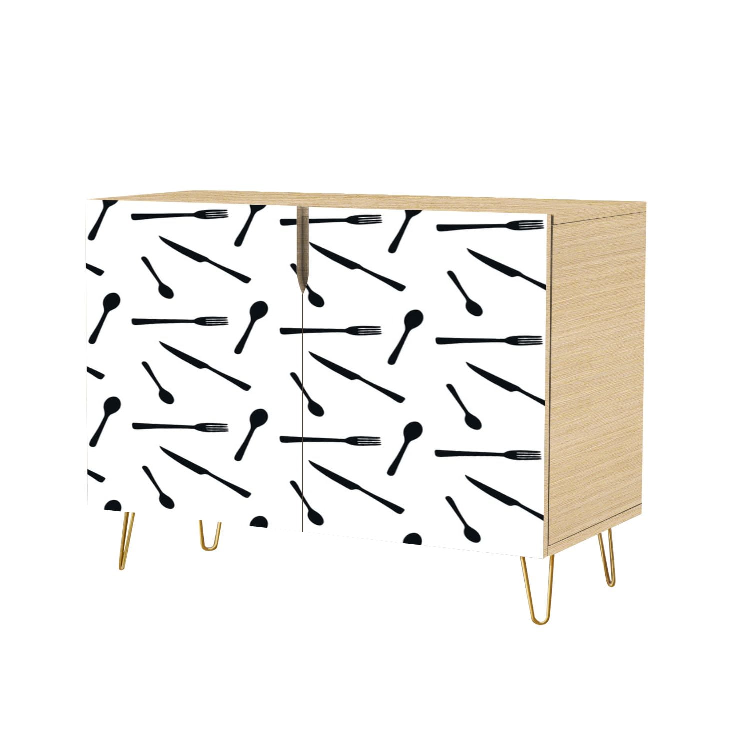 Sideboard Buffet Cabinet with Storage seamless hand drawn cutlery ...