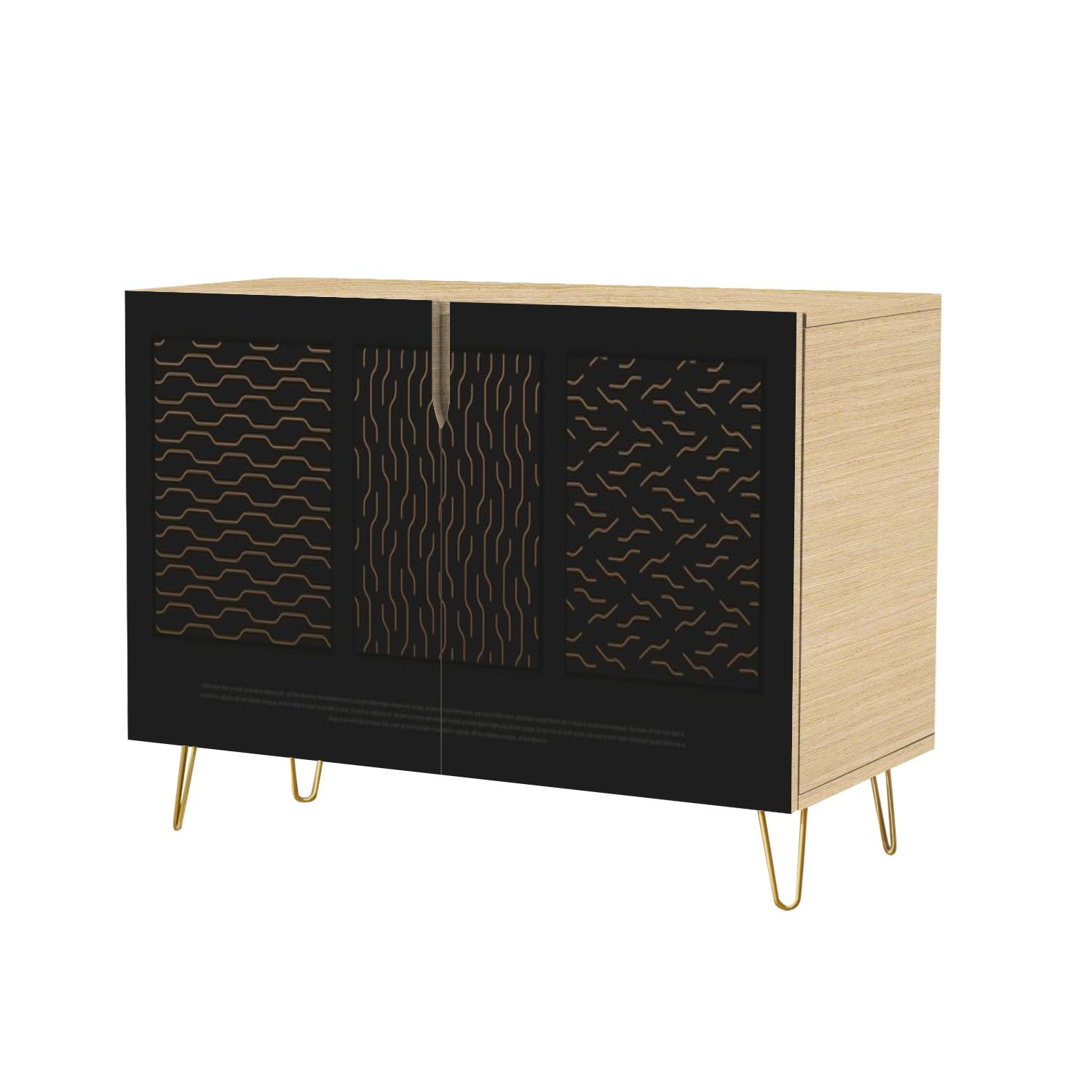 Sideboard Buffet Cabinet with Storage seamless set golden colors ...