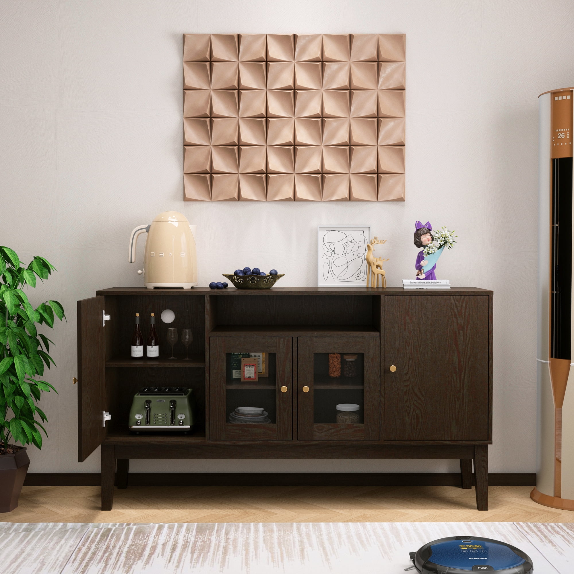 Sideboard Buffet Console Table and Media Cabinet with Adjustable ...