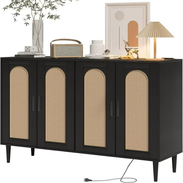 Sideboard Buffet Rattan Cabinet, Accent Storage Cabinet, Boho Large ...