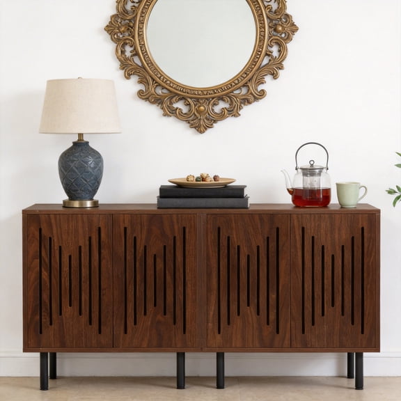 COSIEST Vintage Wooden Sideboard Storage Cabinet for Dining Kitchen ...