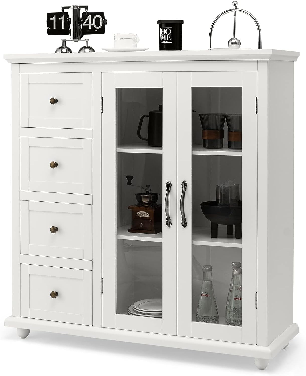 Sideboard Buffet Storage Cabinet, Modern Credenza Coffee Bar Station ...