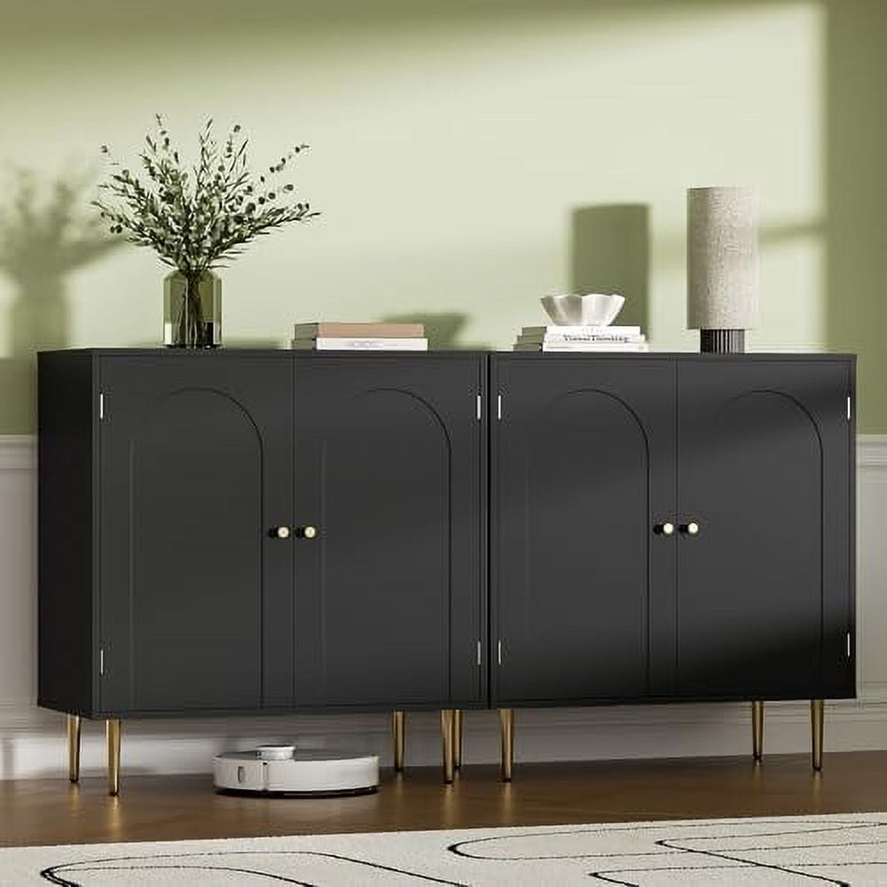 Sideboard Buffet with 4 Doors, Coffee Bar with Adjustable Shelf, Liquor ...
