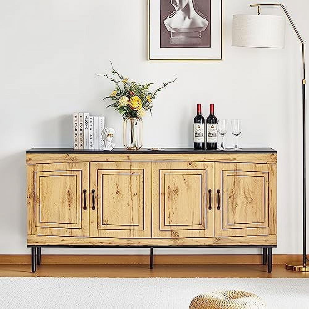Sideboard Buffets Cabinet 63'' Sideboard Kitchen Buffet Cabinet with 4 ...
