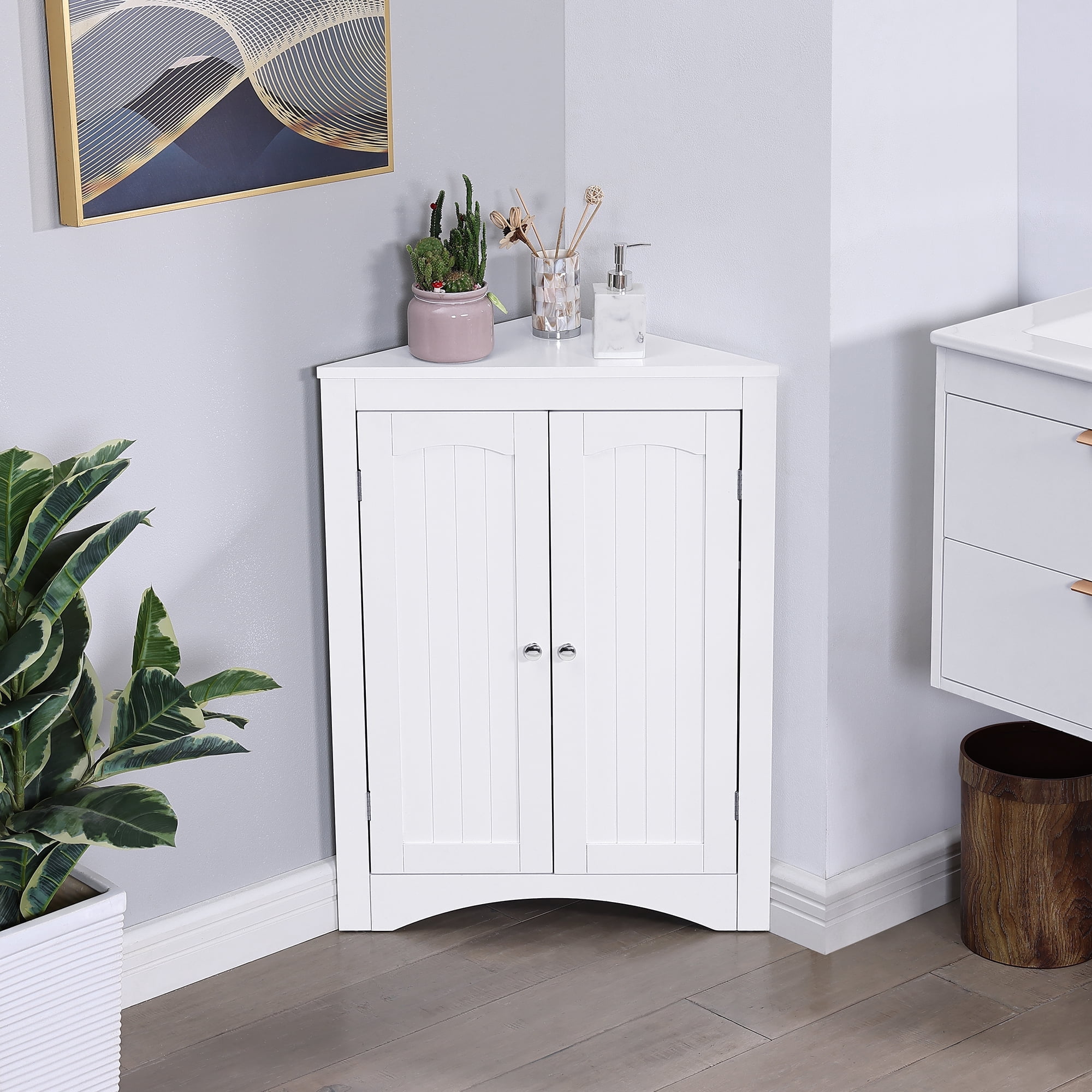 Sideboard Cabinet,Bathroom Floor Corner Cabinet with Doors and Shelves ...