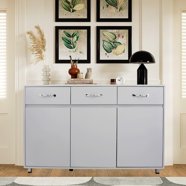 Gymax Buffet Sideboard Console Table Server Cupboard Cabinet w/2 ...