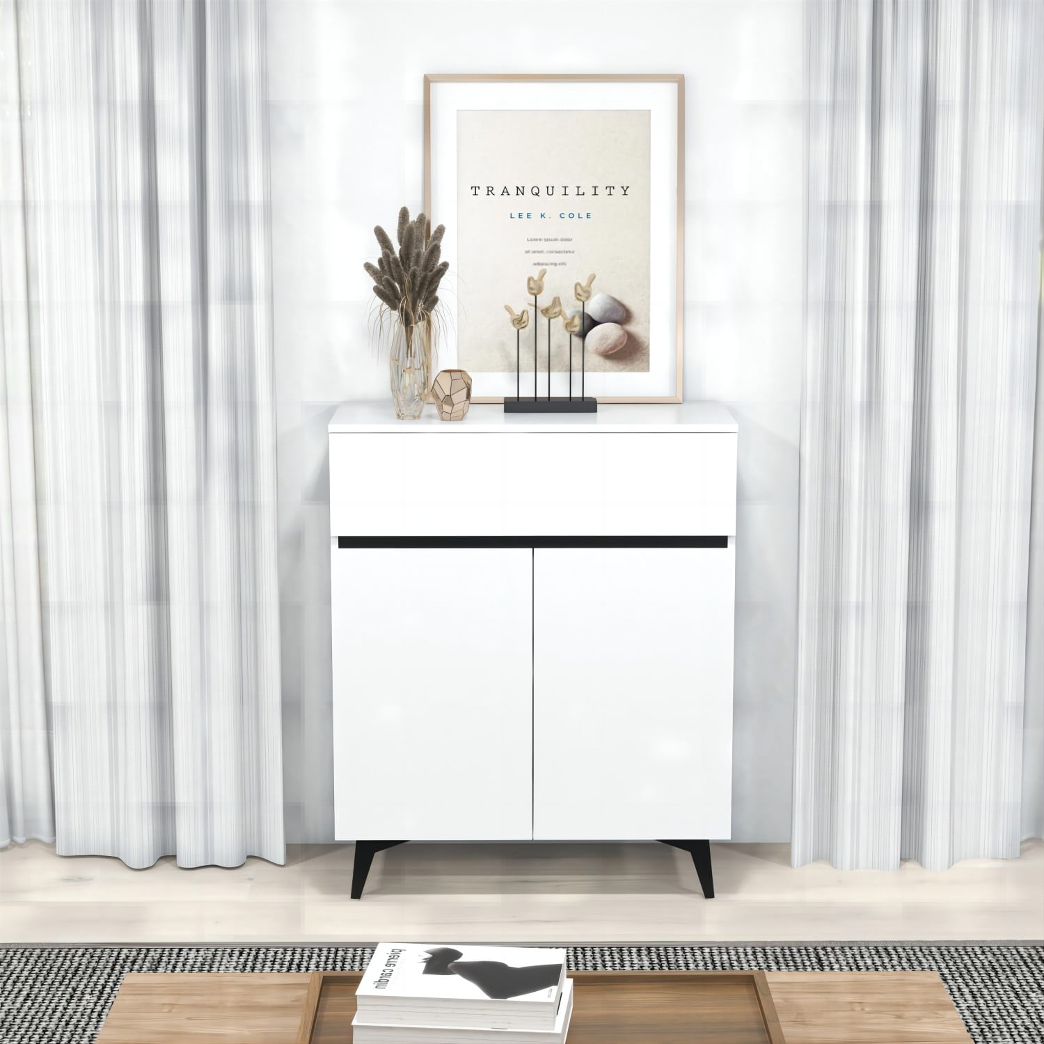 Sideboard Cabinet ,Modern Two Doors and One Drawer Cabinet,EPOWP ...