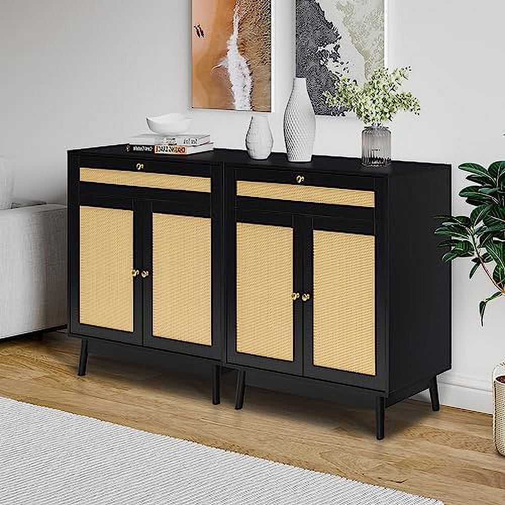 Sideboard Cabinet Rattan Sideboard Buffet Cabinet with Drawers Buffet ...