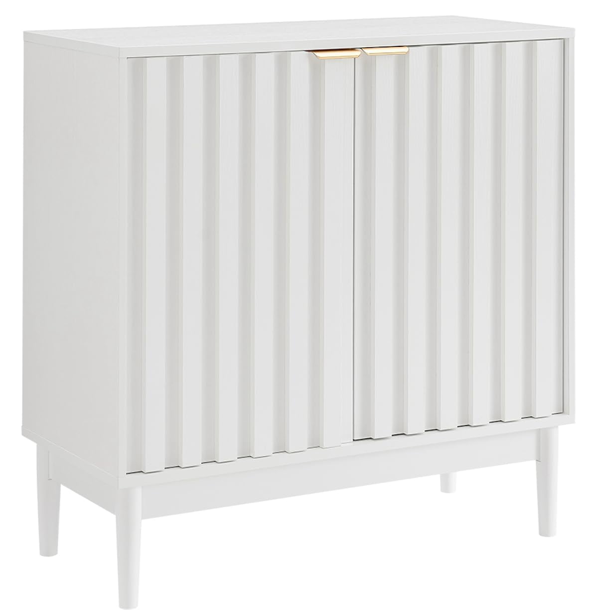 Sideboard Cabinet with Storage - Fluted 2 Doors, 80cm Wide, 83cm Tall ...