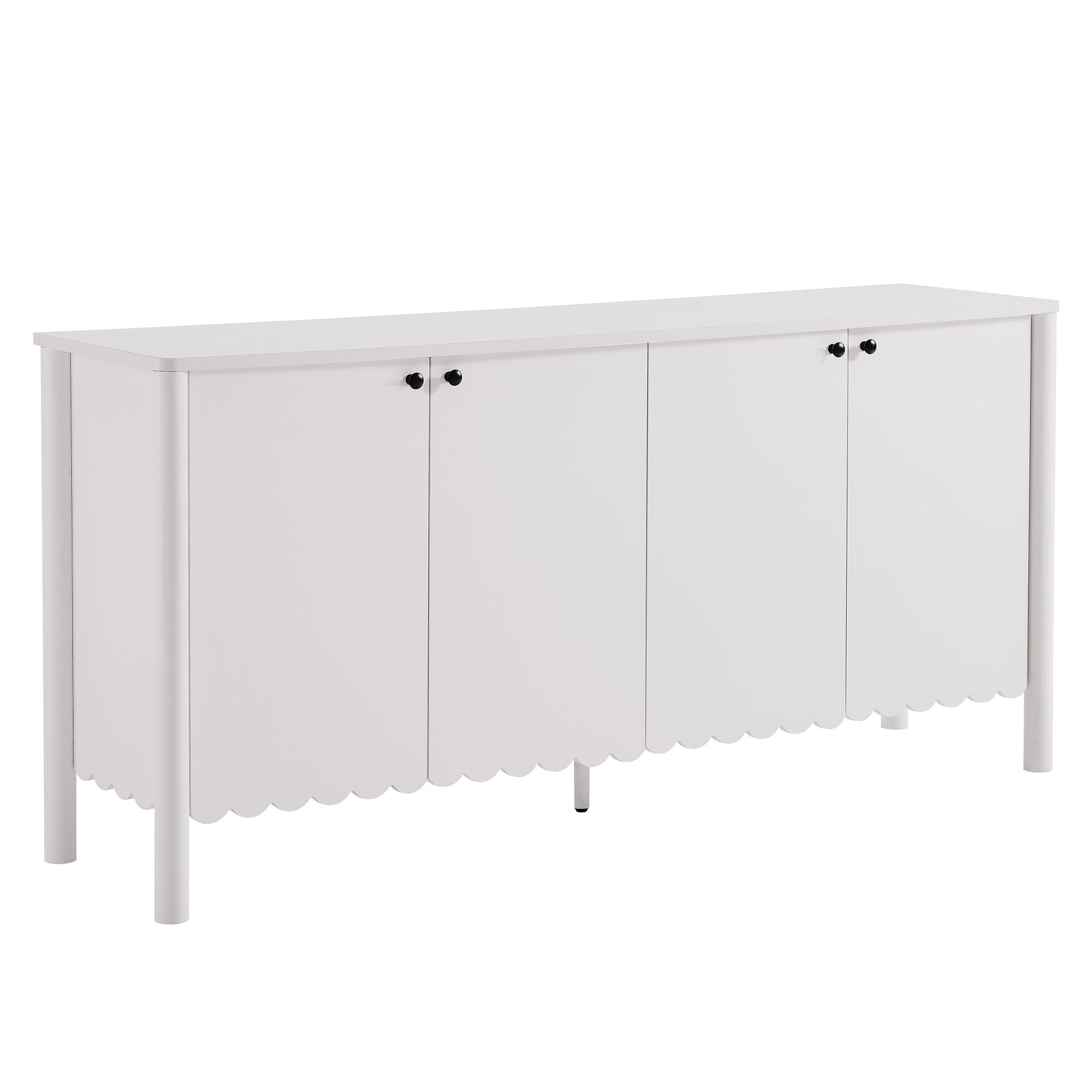 Sideboard Console Table Entry Display Cabinet, White, Wood, Living ...