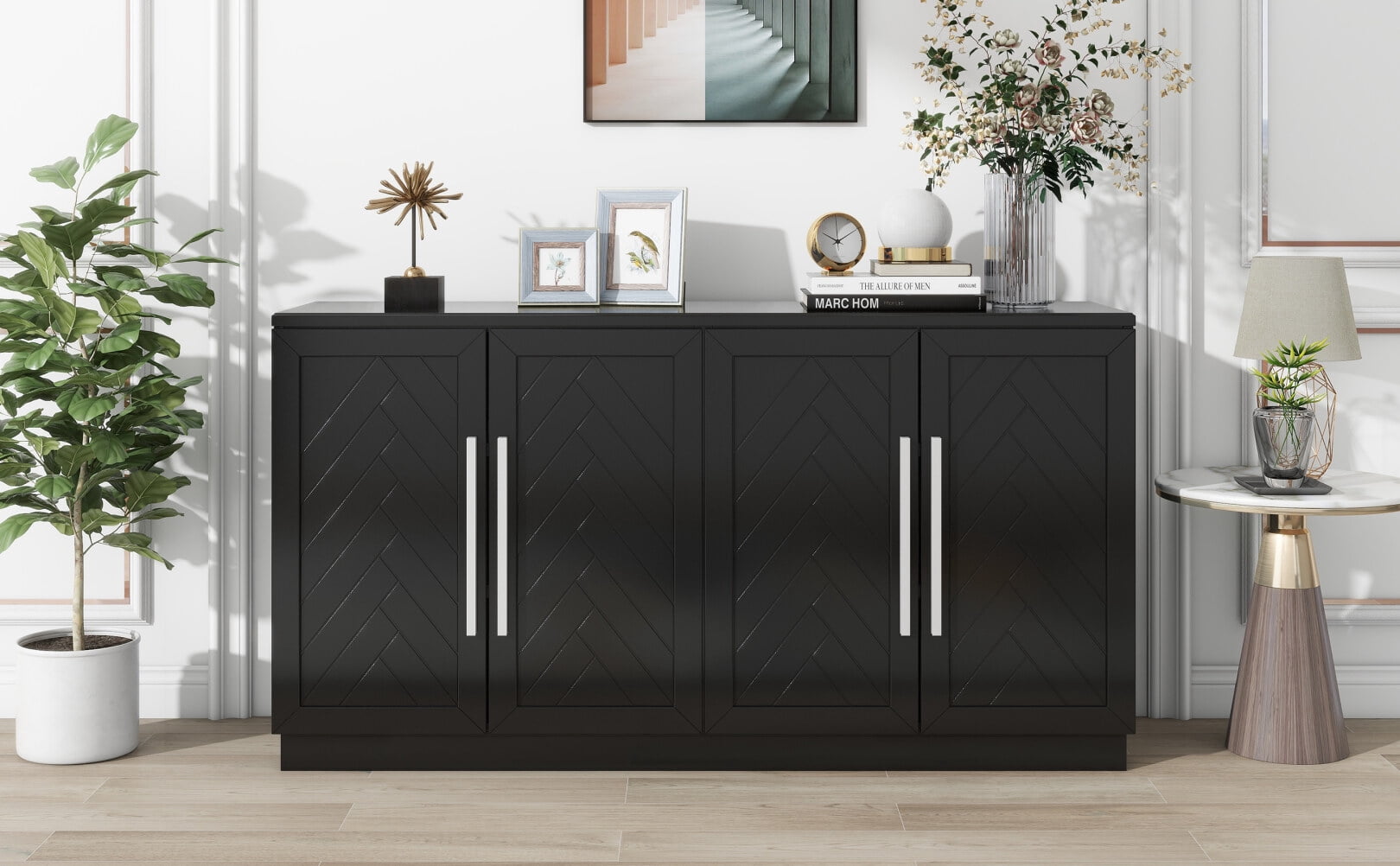 Sideboard Storage Buffet Cabinet,Freestanding Kitchen Wooden Cabinet ...