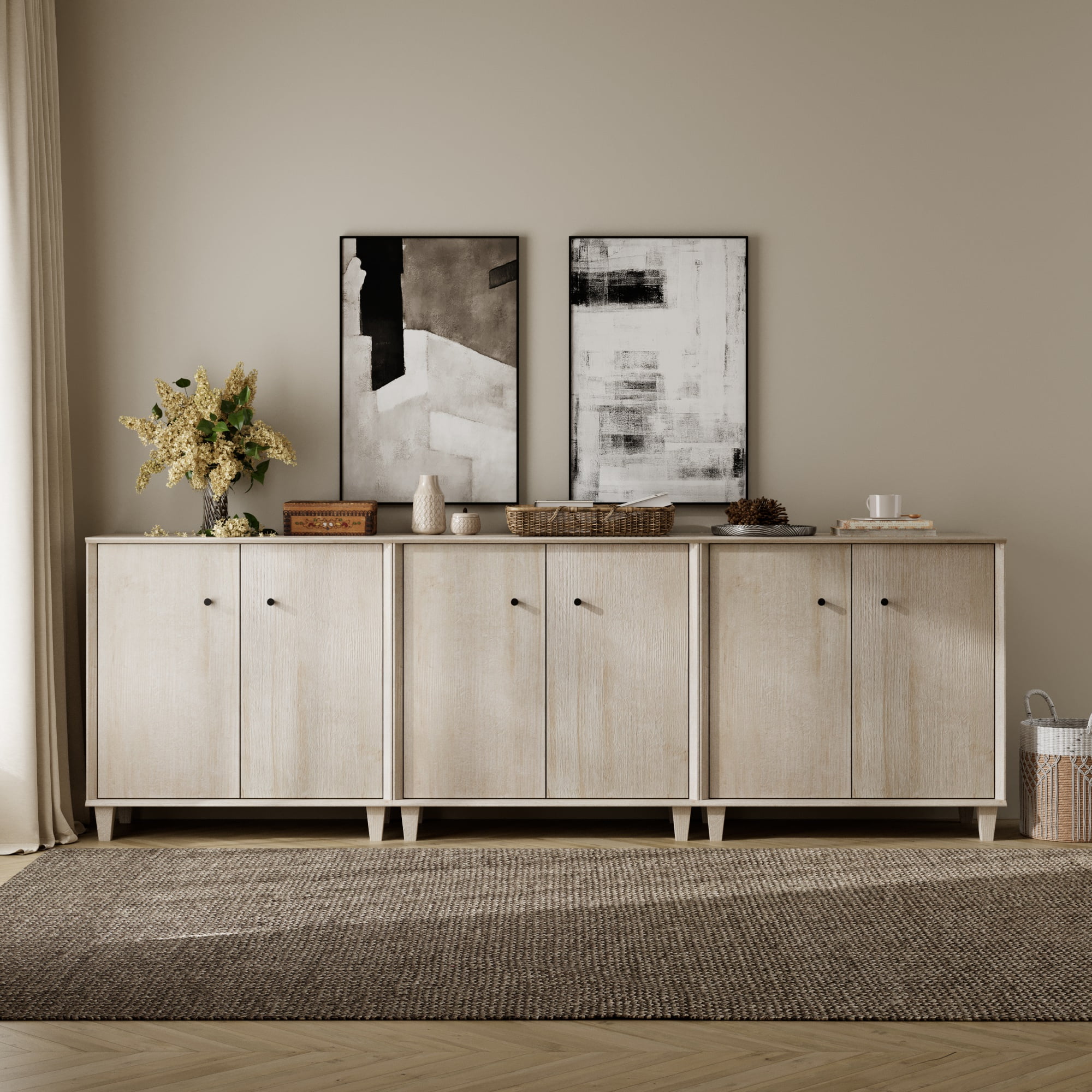 Sideboards Buffet Cabinet 3 in 1 Wide Credenza Buffet Table with ...