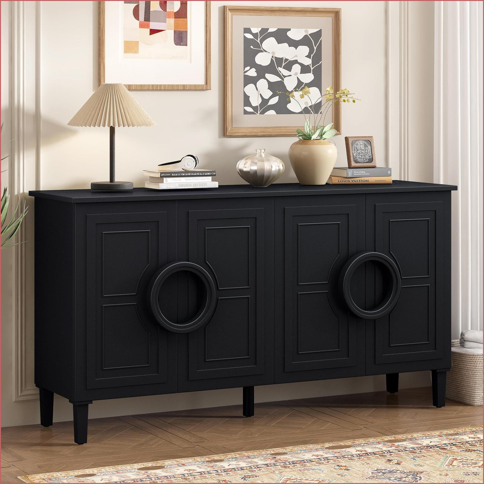 Sideboards, French-Inspired 4-Door Storage with Adjustable Shelves ...