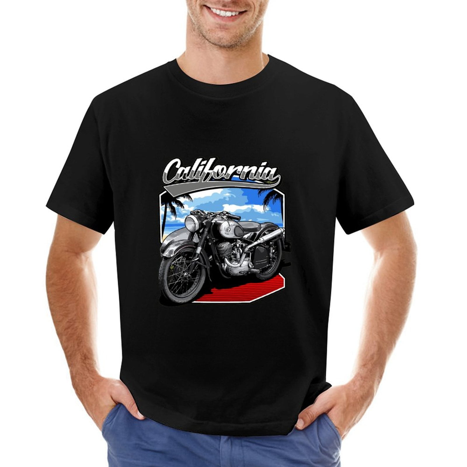 Sidecar Vintage Shirt Men's Retro Motorcycle T-Shirt Classic Biker Tee ...