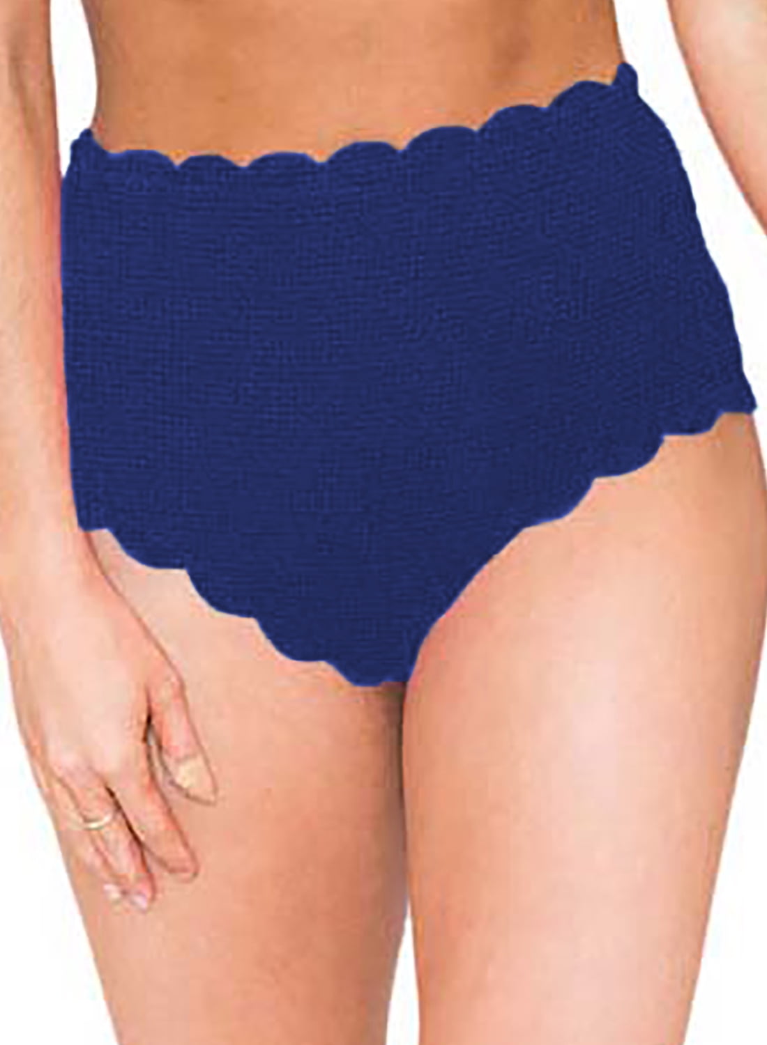 Sidefeel Swim Shorts For Women High Waisted Scalloped Edge Tummy