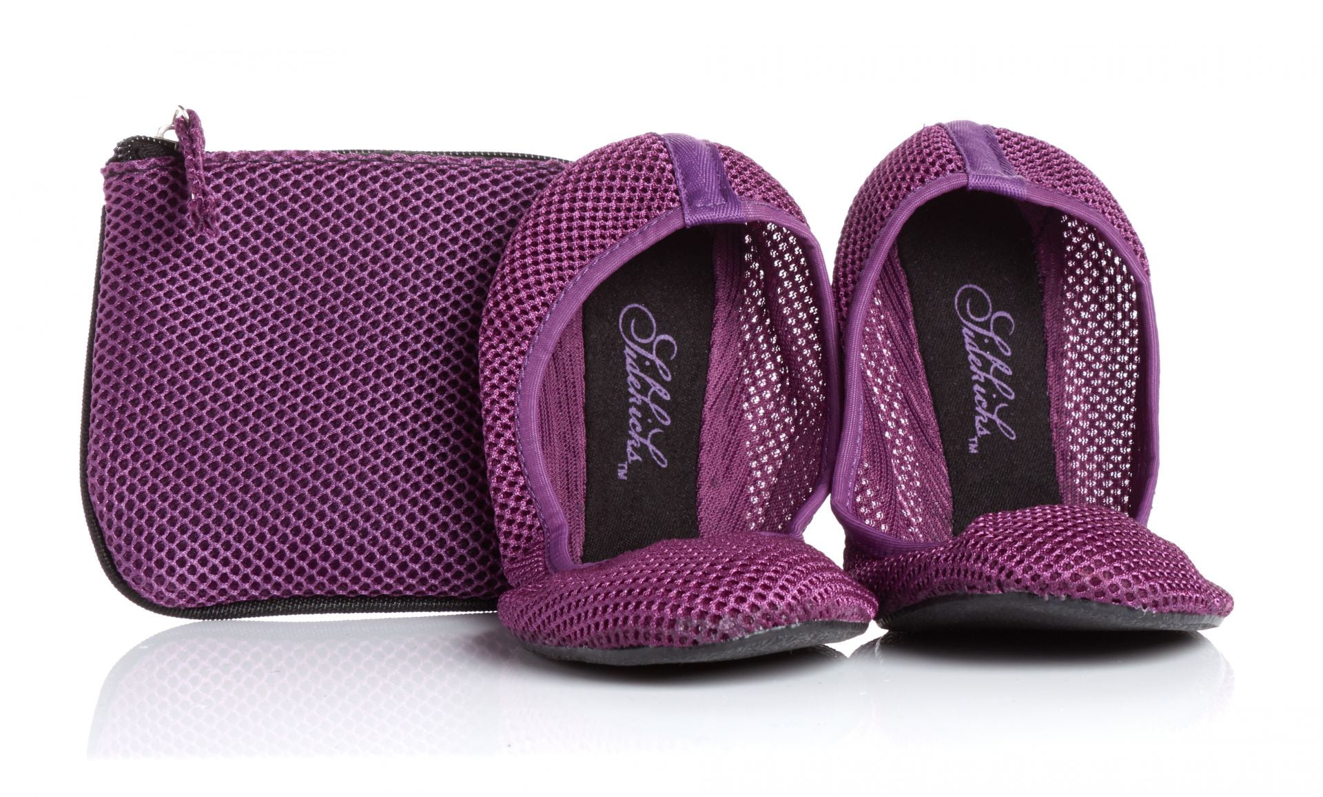 Sidekicks Mesh Foldable Ballerina Flats, Purple, Small - Walmart.com