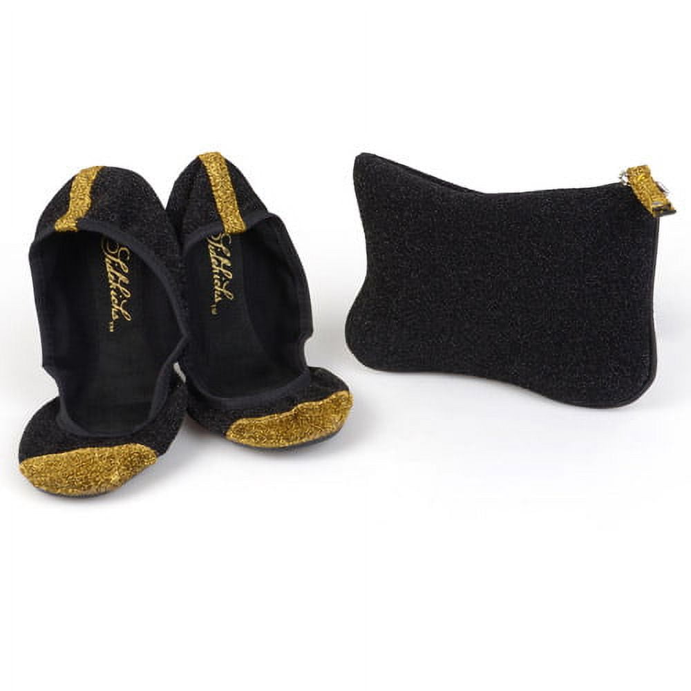 Sidekicks Womens Foldable Glitter Ballet Flats - Walmart.com