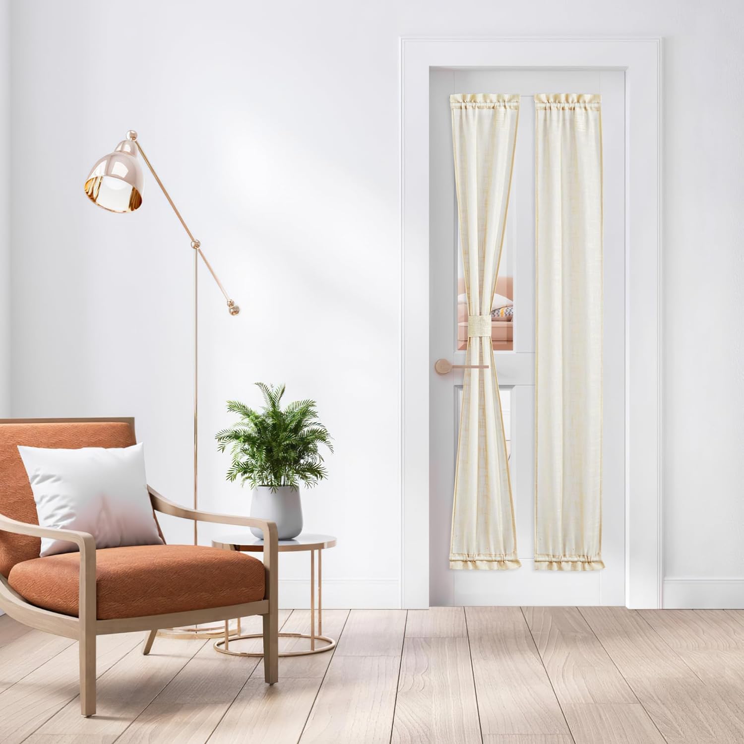 Sidelight Door Curtains 72 Inches Long for Windows Linen Sheer Privacy ...