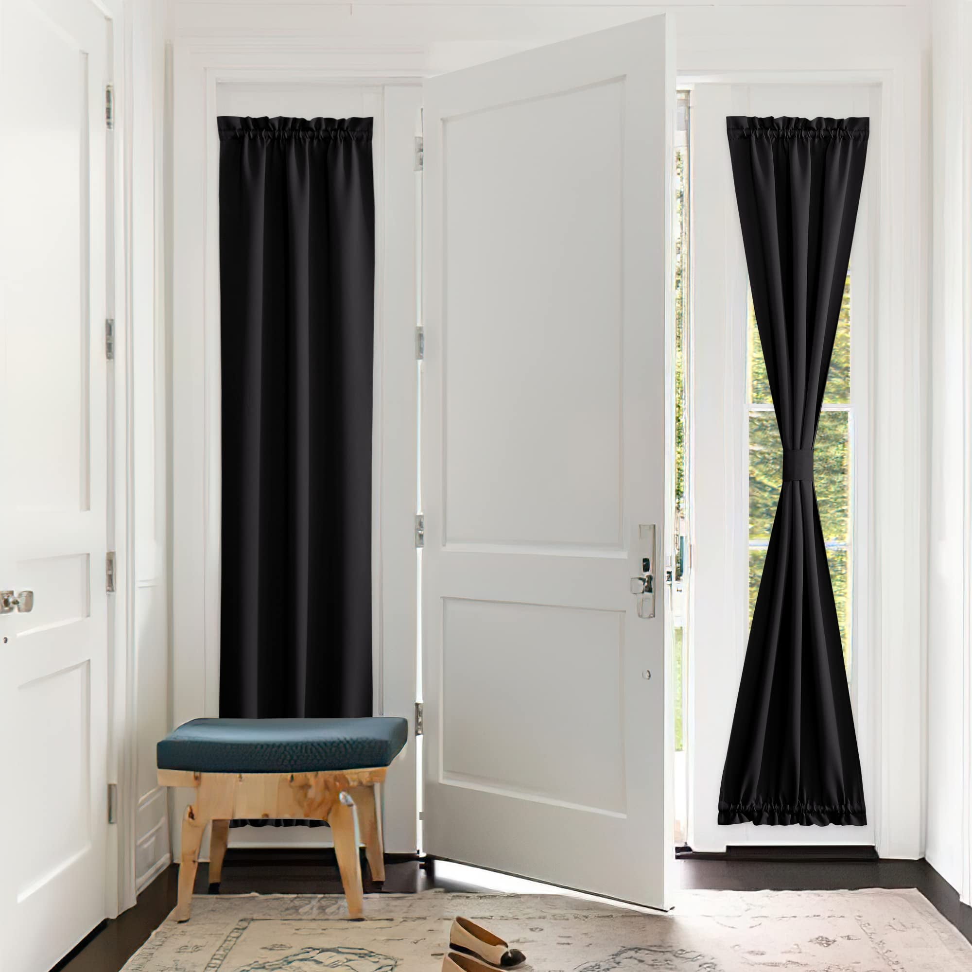 Sidelight Door Curtains - Blackout Patio Panel Top and Bottom Rod ...