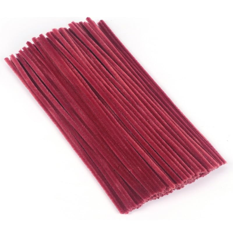 Pipe Cleaners, 100 Pieces Chenille Stems Craft, 12 inch Long Fluffy ...