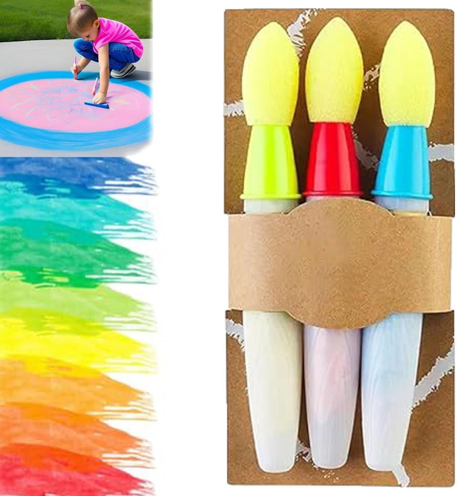 Sidewalk Chalk Paint Brush,Sidewalk Chalk Paint Brush with Liquid,DIY ...