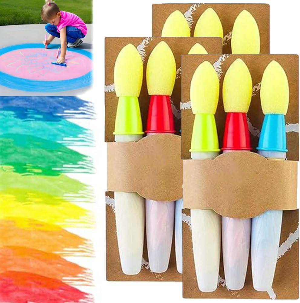 Sidewalk Chalk Paint Brush,Sidewalk Chalk Paint Brush with Liquid,DIY ...