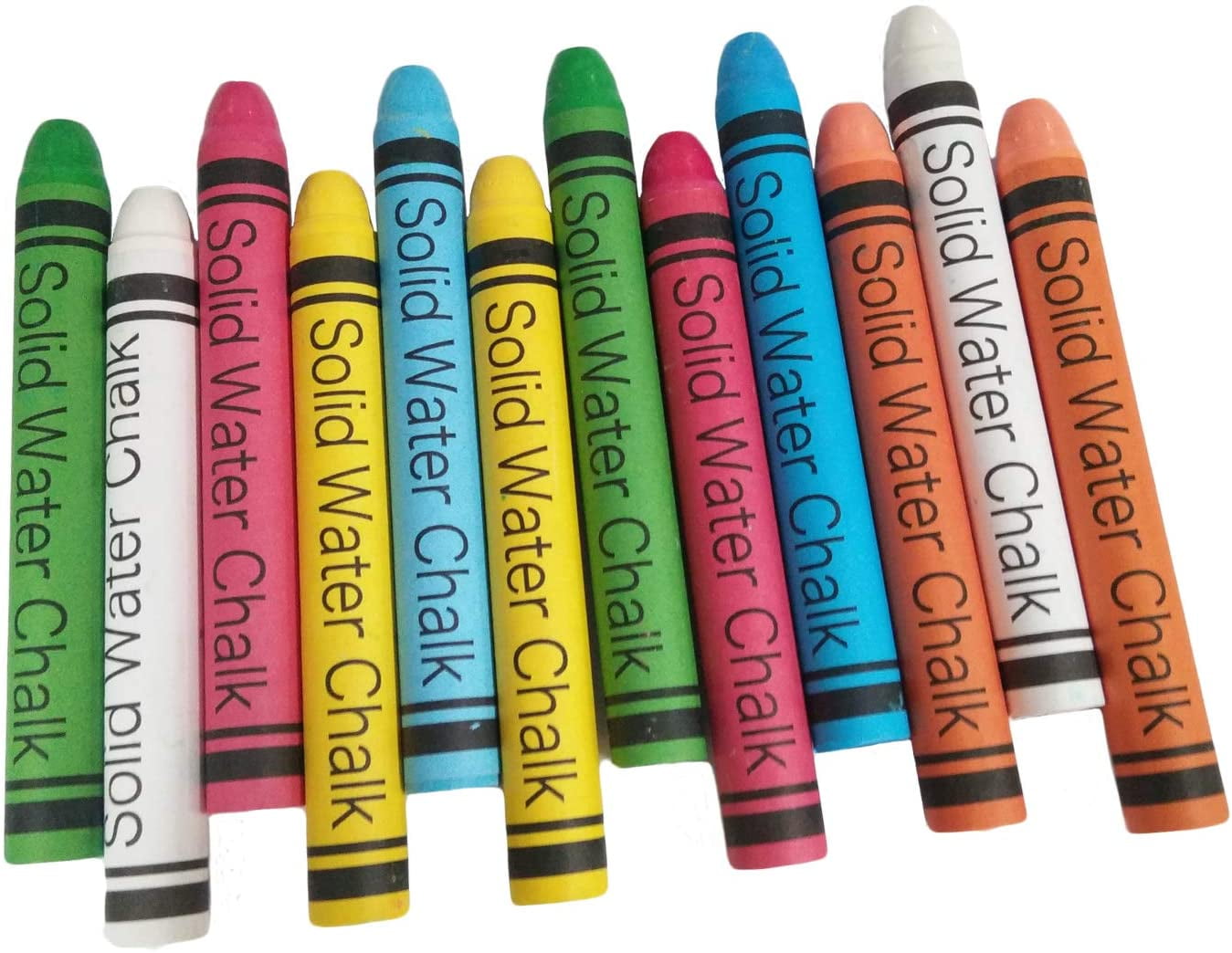 Sidewalk Chalk, Solid Water-Soluble Art Painting Colorful Crayons (12 ...