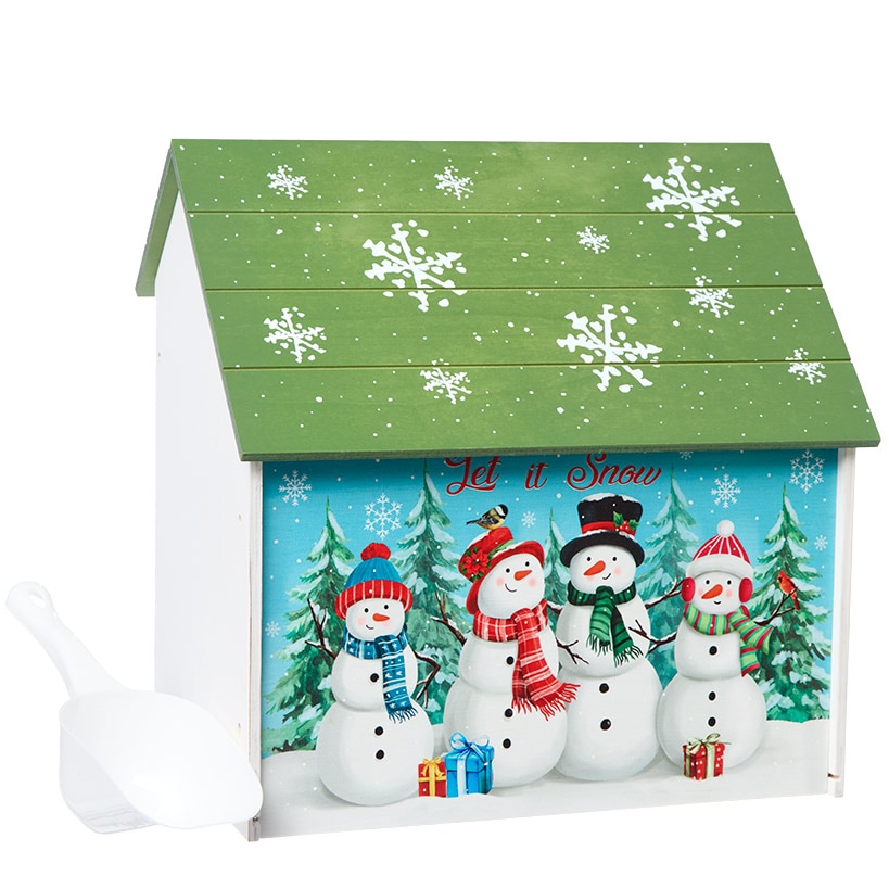 Holiday Decorative Outdoor Salt Box Storage with Scoop - Snowman ...