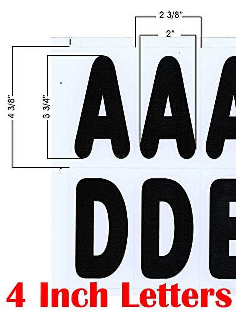 Sidewalk Sign Replacement Letter Set for White Signs, 4 Inch Letters ...