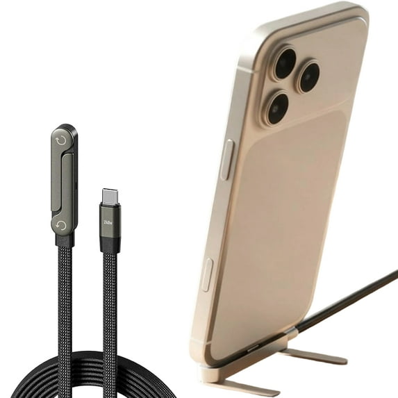 Sideways Phone Charger, 2-In-1 Invisible Holder Charger Cable, 240W ...