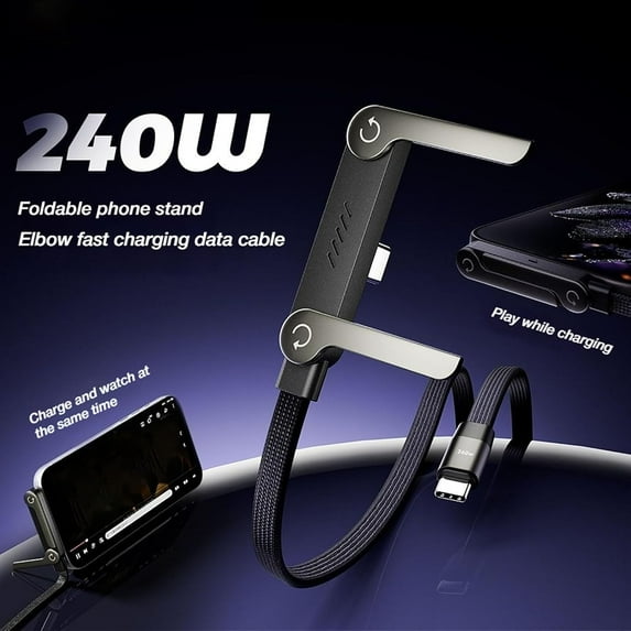 Sideways Phone Charger, 2-in-1 Invisible Holder Charger Cable – Fast ...