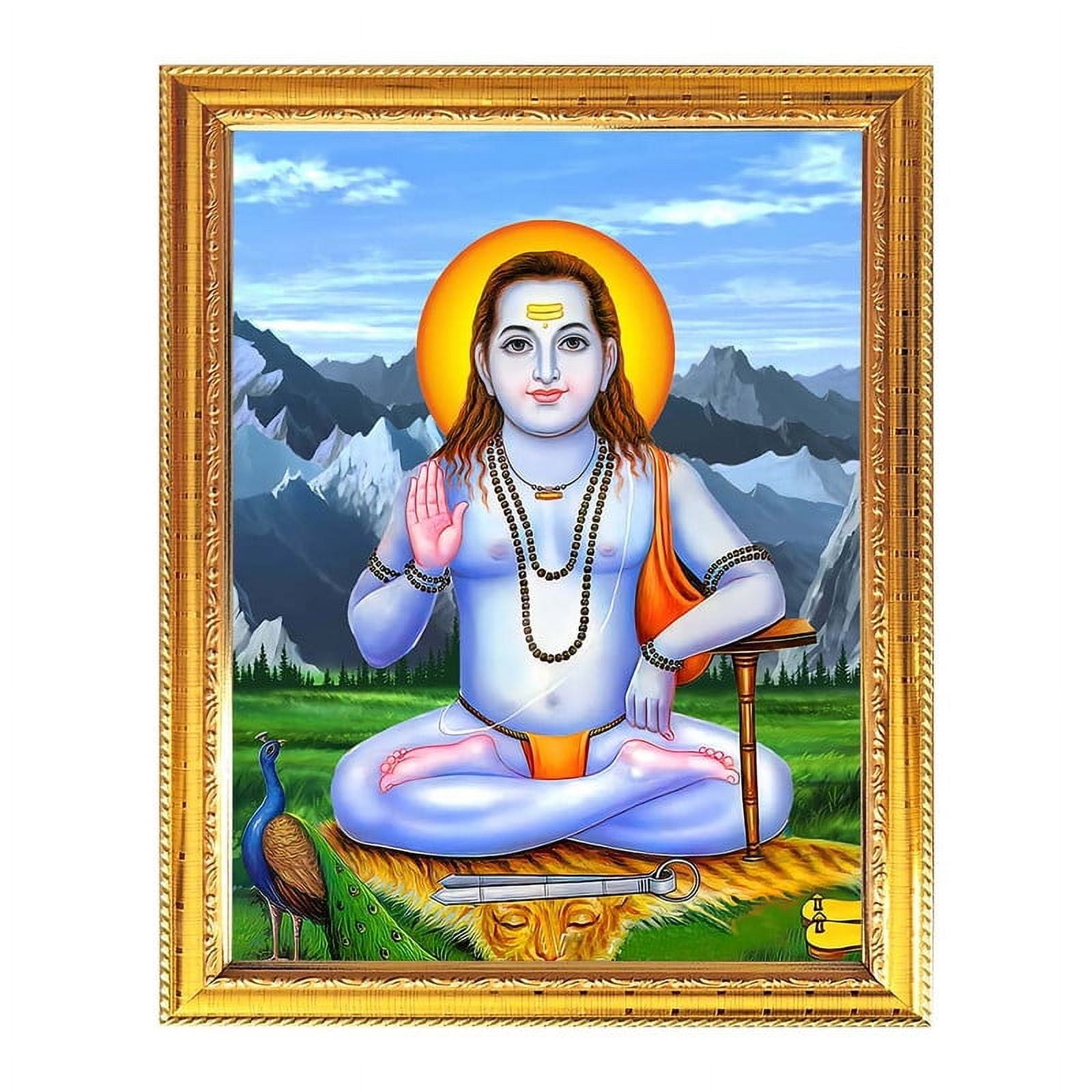 Sidh Baba Balak Nath Indian God Photo With Golden Frames For Pooja And ...