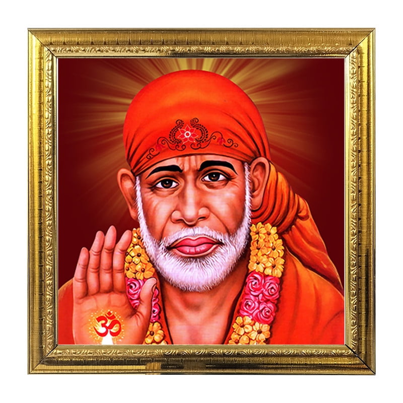 Sidh Sai Baba India God Idol Photo Frame for Pooja Hindu Bhagwan Devi ...