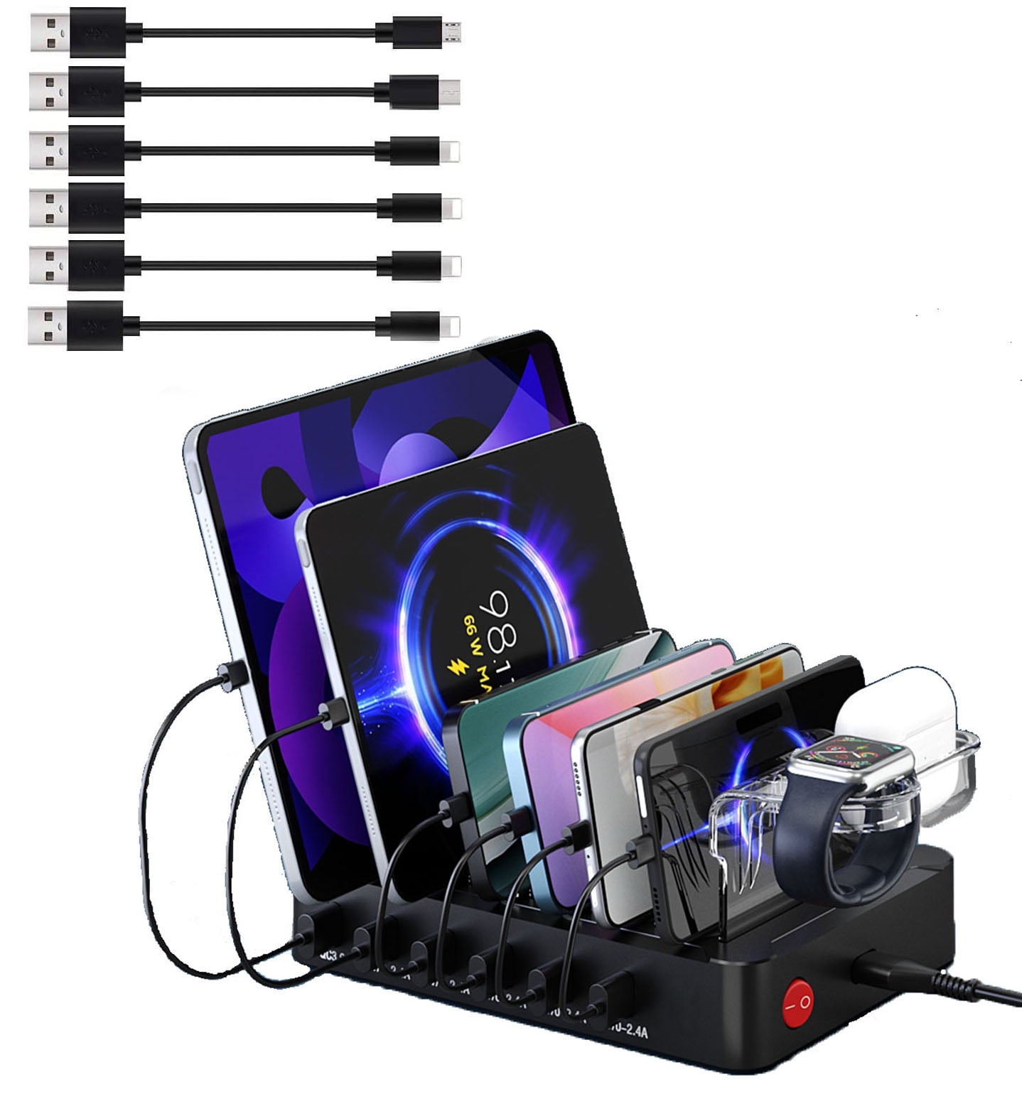 Sidiyang Desktop Charger, 6 Ports USB Charging Station for Multiple ...