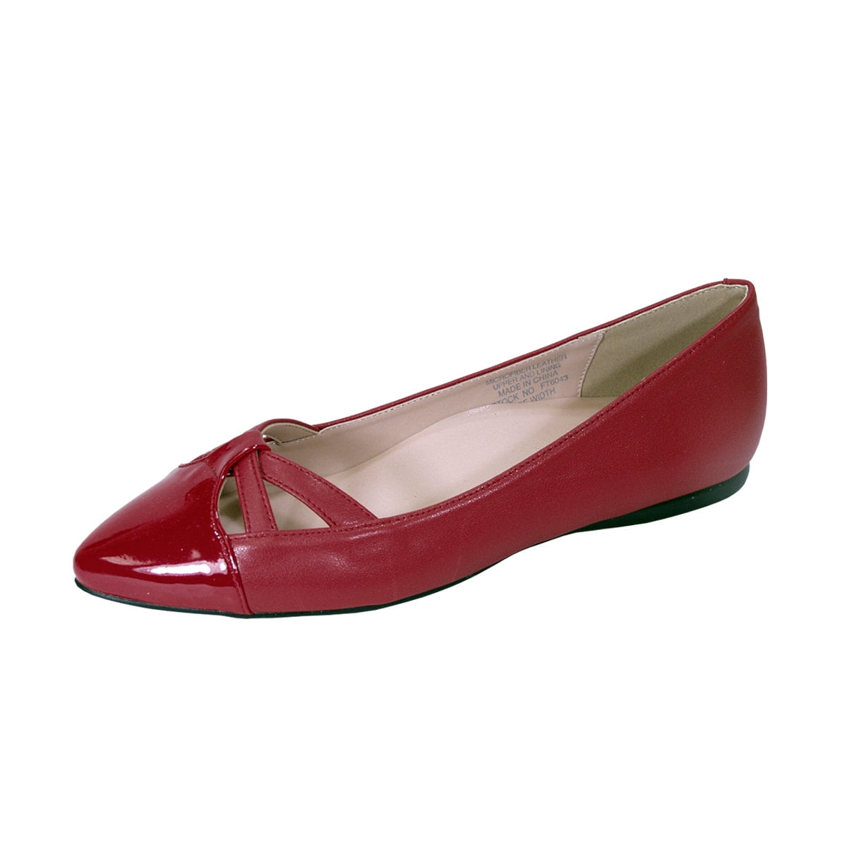 Free Shipping! Peerage Sidney Women Wide Width Pointed Toe Flats Red 5. ...