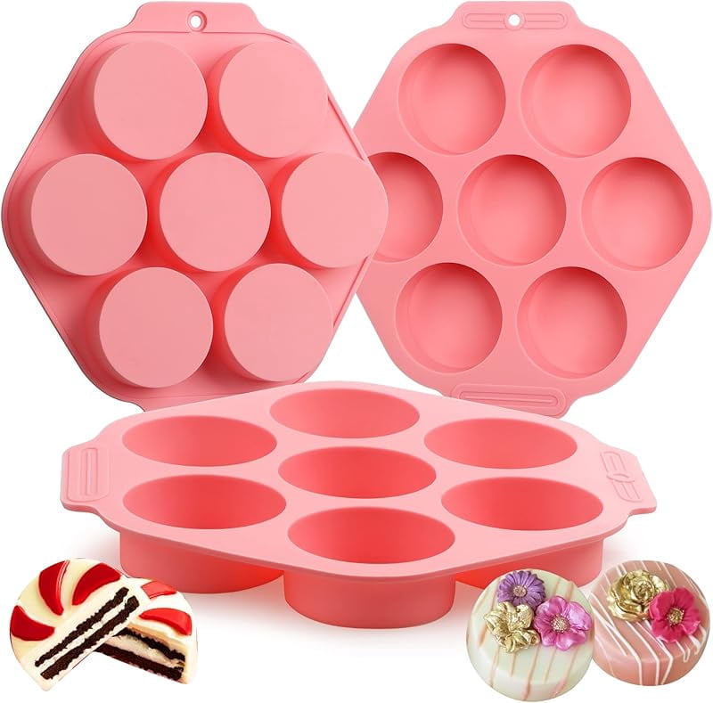 Sidosir 3Pcs Oreo Cookie Chocolate Silicone Mold, 12-Cavity Round ...