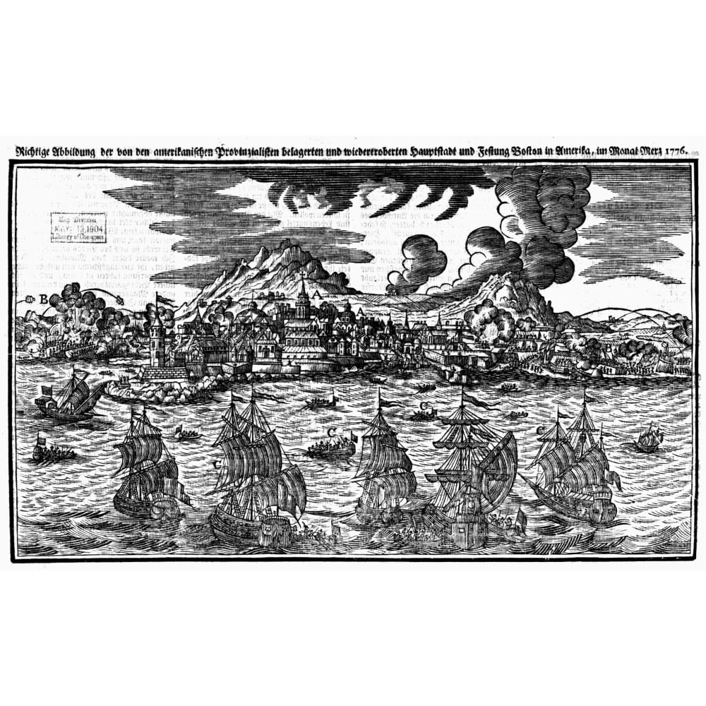 Siege Of Boston. 1776. /Na 'True Depiction' Of The American Siege And ...