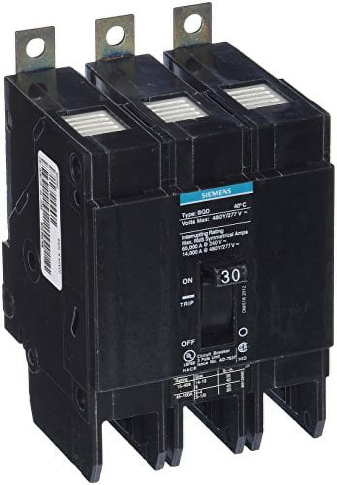 Siemens BQD330 3 Pole 30 Amp 480v Circuit Breaker BQ - Walmart.com