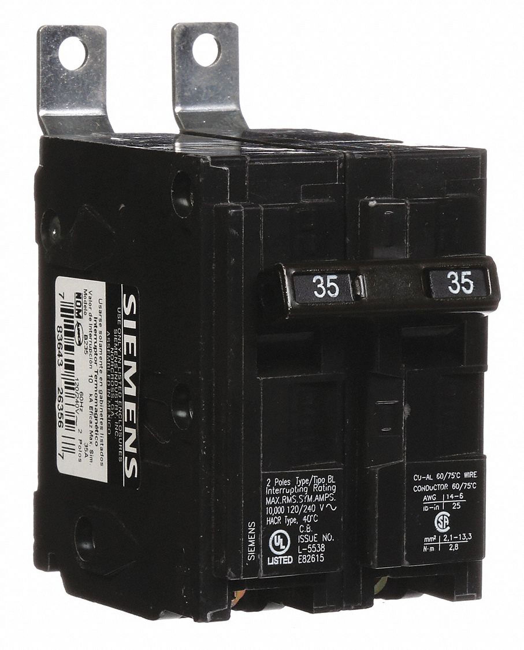 Siemens Circuit Breaker,35A,Bolt On,120/240V,2P B235 - Walmart.com