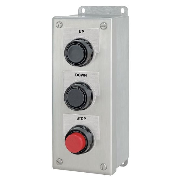 Siemens Control Station, 3 Push Buttons, Blk/Red 52C332S - Walmart.com